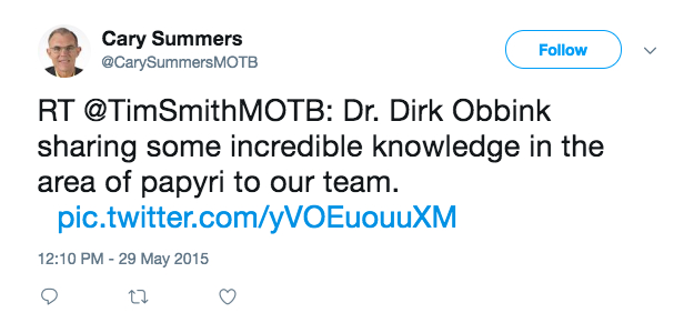 Dirk Obbink and the Museum of the Bible: A Brief History | Variant Readings