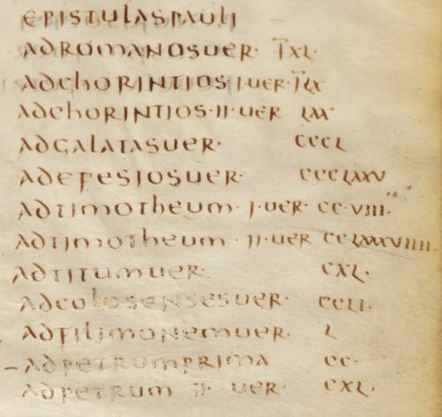 Stichometry 4: Counts for Galatians in Latin Manuscripts | Variant Readings