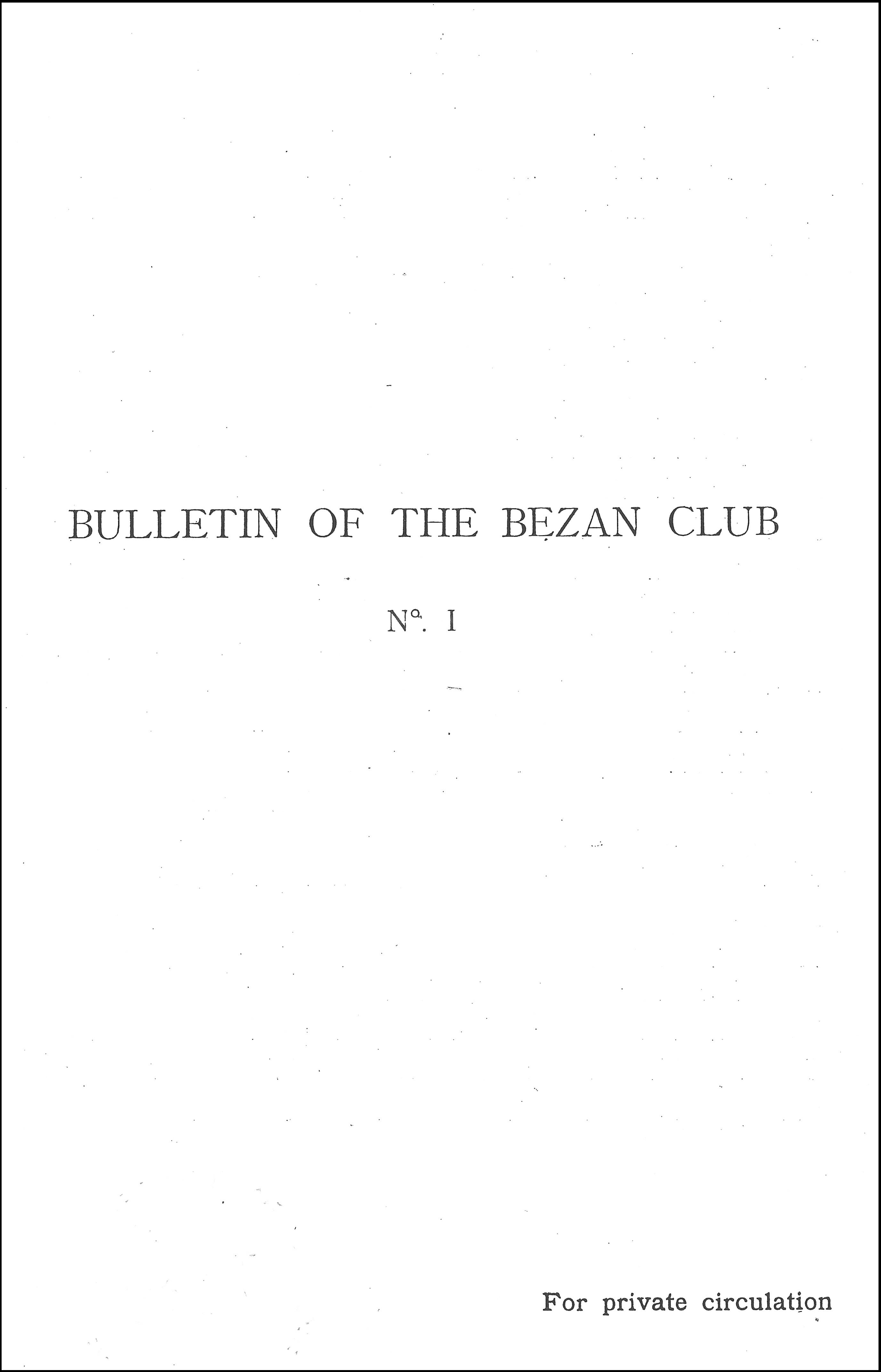 The Bulletin of the Bezan Club | Variant Readings